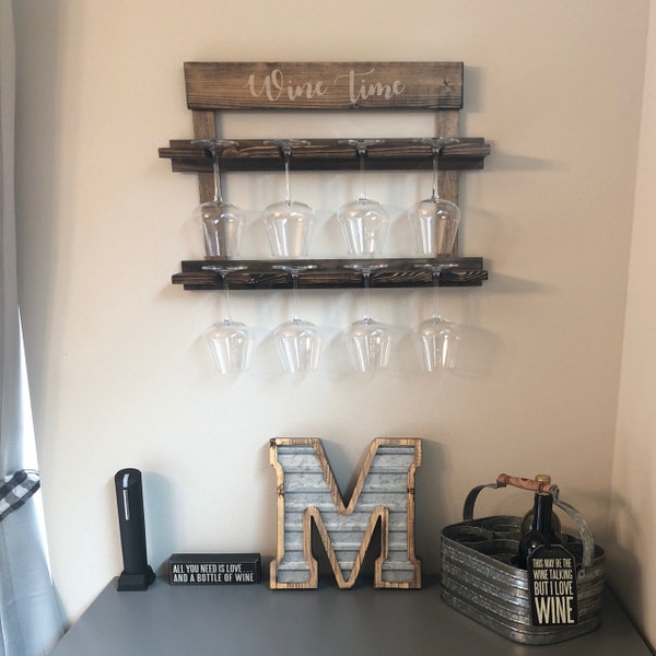 Tea Cup Rack Farmhouse Coffee Mug Wall Rack Tea Cup Display 12 Cup Wall ...