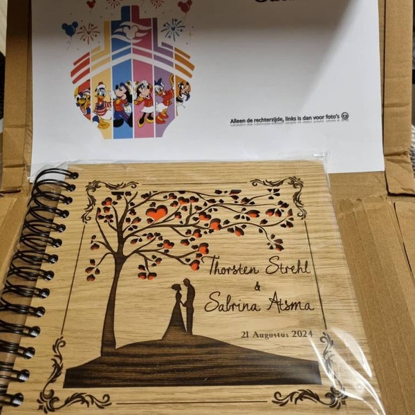 Wedding Guest Book, Wedding Tree Book, Wedding Album, Wooden Wedding ...
