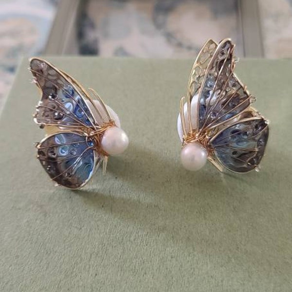 Handmade Creative Earring Orchid Earrings Flower Pearl Earring Gift for ...
