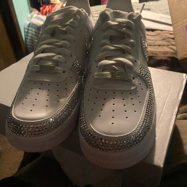 Rhinestone Air Force 1s Swooshes and Toe Box Bling Bedazzled Shoes Cute ...