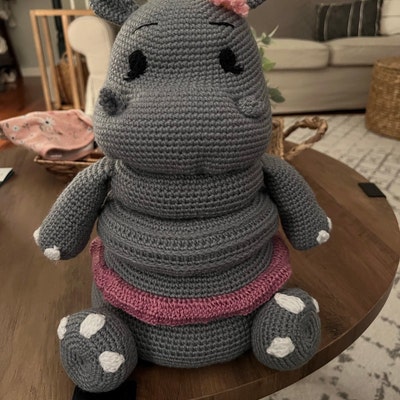 Hippo Stacking Toy Crochet Pattern Amigurumi Safari Animal - Etsy