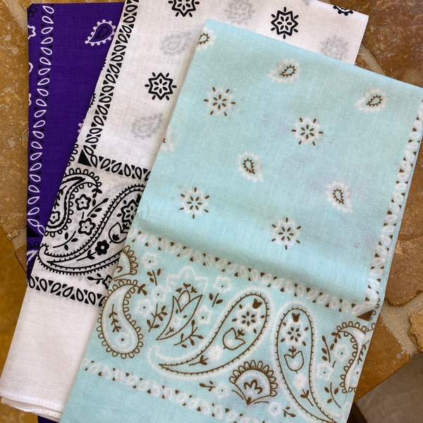 SECONDS Slightly Flawed Soft 100% Cotton Sunbleached Hand Dyed Bandanas ...