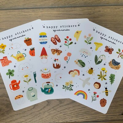 3 Matte Sticker Sheets, Sticker Pack, Sticker Bundle, Cute Stickers ...