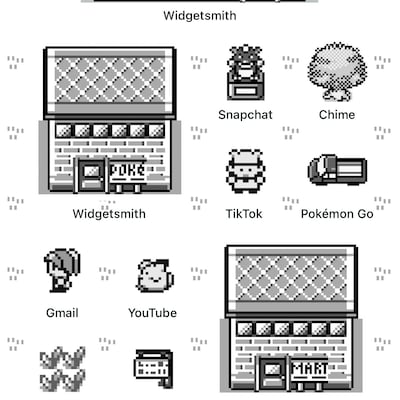 Ios 293 Icons Pokemon Red Blue Version iPhone IOS14 App Icons Widgy ...