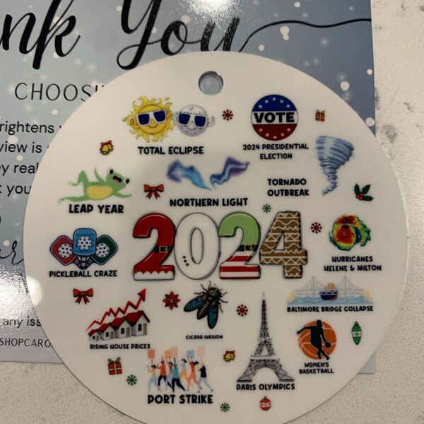 2024 Events Ornament, 2024 Year in Review, 2024 Christmas Ornament ...