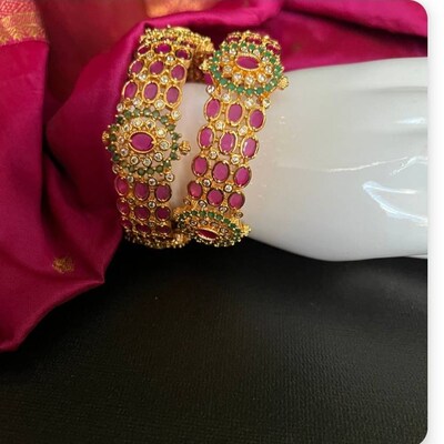 Jadau Necklace Red Green Jadau Kundan Gold Finish/mango Mala Haram 28 Inches /mint Green Beads ...