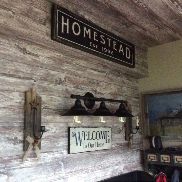 Custom Family Homestead Est. Date Sign - Rustic Hand Made Vintage ...