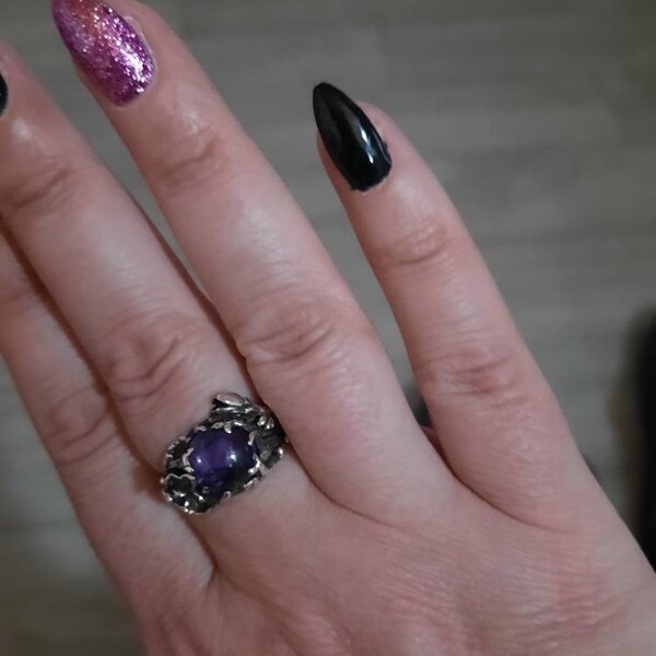 Amethyst Ring "fay" | Amethyst Engagement Ring | Flower Ring | Antique ...