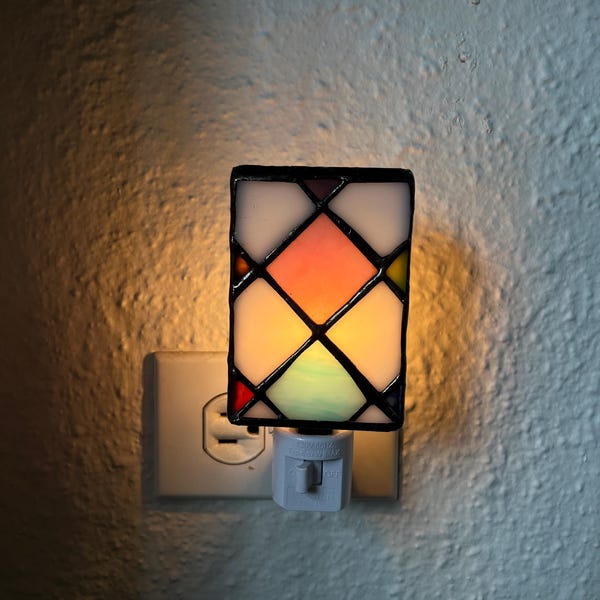 Harlequin Stained Glass Lamp - Etsy
