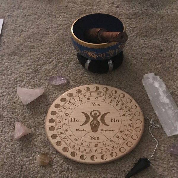 6" Goddess / Moon Cycle Pendulum Board - Engraved, Solid Wood - Etsy