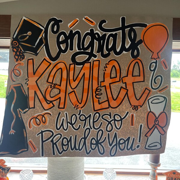 Custom Graduation Banner - Personalized Party Decor - Graduation Sign ...