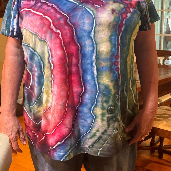 Geode Tie Dye Shirt, Psychedelic Clothing, Tye Dye Shirt, 50th Birthday ...