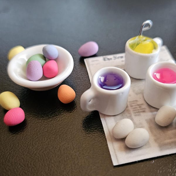 1:12 Miniature Dollhouse Easter Egg Coloring Set - Etsy