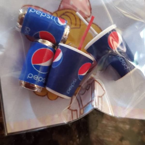 4 Pcs. Set Miniature Pepsi Cup and Pepsi Can Set,miniature Pepsi,dolls ...