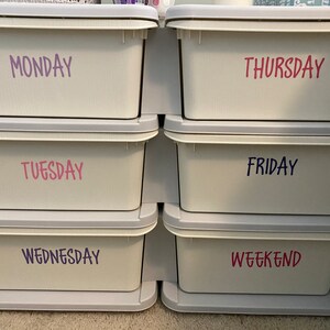 Days of the Week Label Set decals Only - Etsy