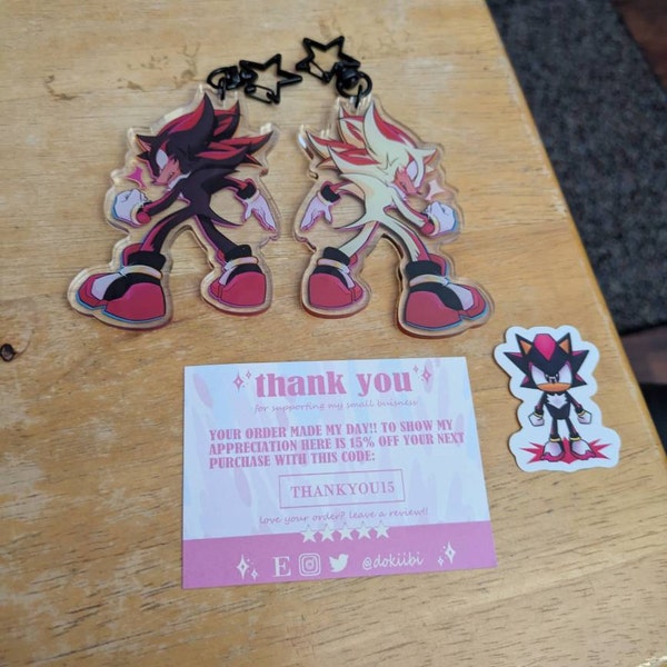 Sonic Hedgehog 4 Vinyl Stickers Sonic Hedgehog, Shadow Hedgehog, Rouge ...