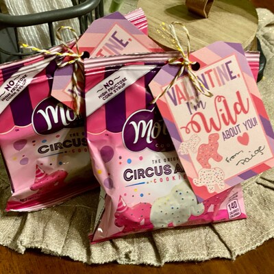 Animal Cookie Valentine's Day Printable Tag, Circus Valentine, Wild ...