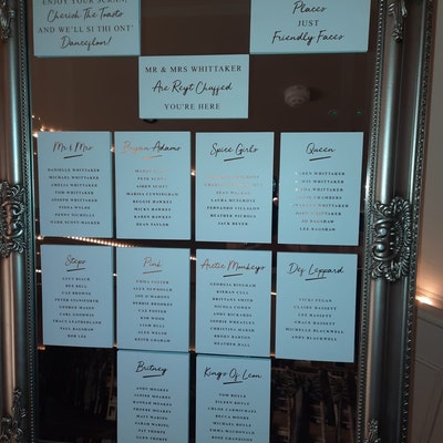 Wedding Table Plans Foiled - Etsy UK