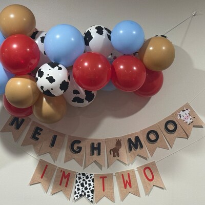 Cow Party Balloon Garland, Rodeo Balloon Garland, Farm Party ...