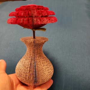 One Mini Book Flower & Vase~teacher's Gift~mother's Day Gift~dorm Decor ...