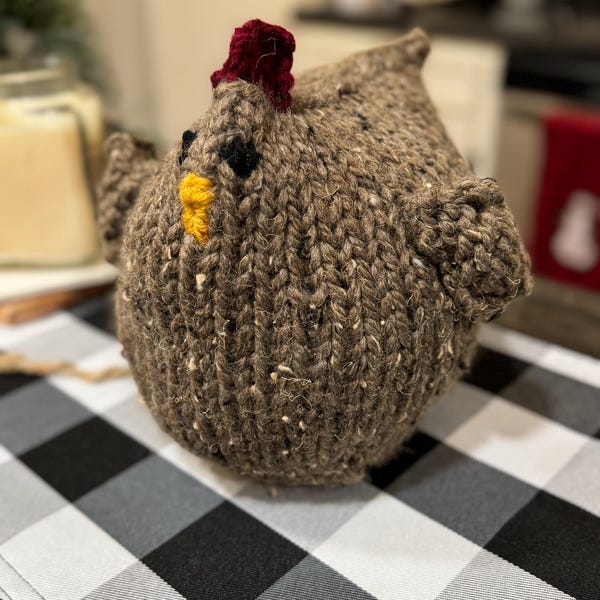 Poppy the Chicken Knitting Pattern ORIGINAL, Knit Chicken Pattern ...