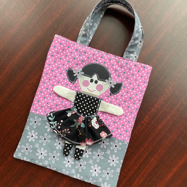 Dolly on a Bag - Tote Bag Sewing Pattern, Child's Bag, Easy to Make Bag ...