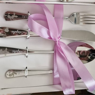 Engraved Kids Cutlery, Childrens Cutlery, Personalized Cutlery Set of 4 ...