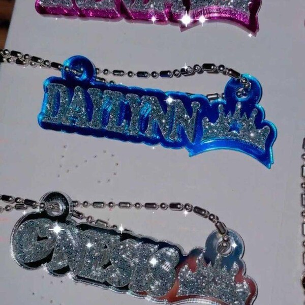 Name Necklace Nameplate Name Laser Cut Personalized Name Plate Custom ...