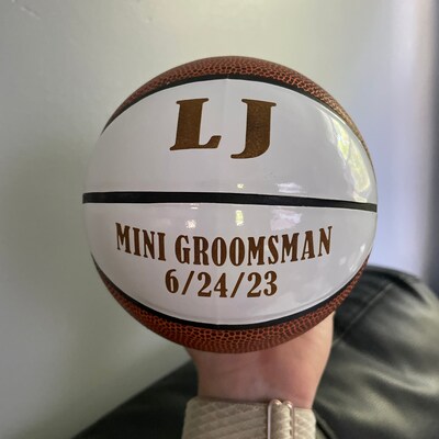 Mini Basketball Ring Bearer Gift, Engraved Basketball, Groomsmen ...