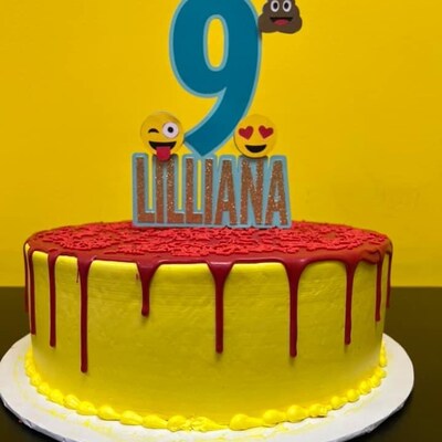 EMOJI CAKE TOPPER Emoji Party Emoji Birthday Emoji Cake Emoji Topper ...