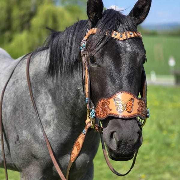 Anatomical French Bridle Lazypony With Reins, Leather Custom Bridle ...