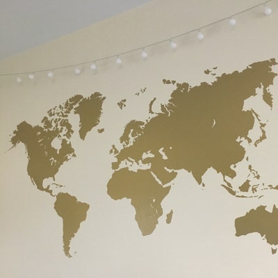 World Map Earth Wall Decal Sticker Atlas Globe Art 1248 - Etsy