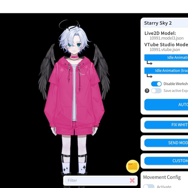Live2d Model: White Hair Angel Boy –vtuber Model FULLY RIGGED - Ready ...