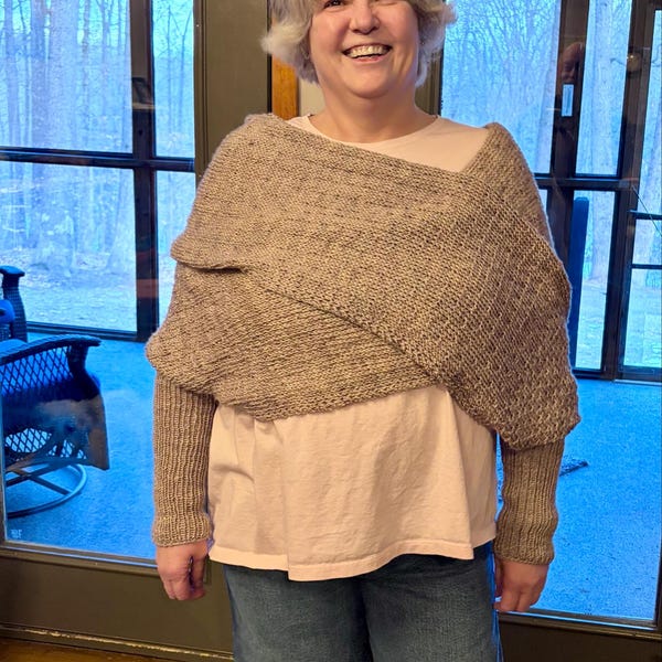 KNITTING PATTERN ** Snowfall Sweater Scarf, Scarf With Sleeves, Sneed ...