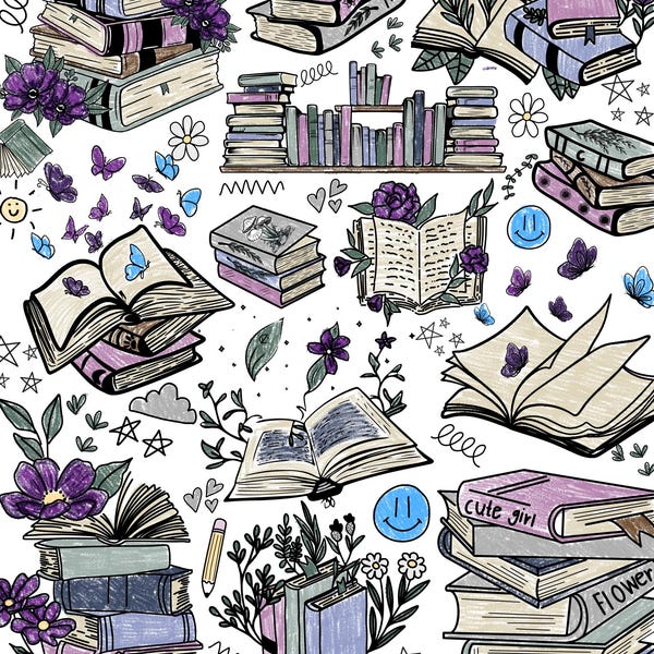 Book Lovers Themed Coloring Pages, 10 Book Themed Printables, Teen ...