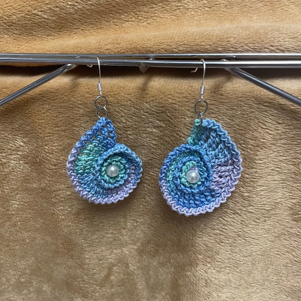 Crochet PATTERN Sea Shell Earrings, Summer, Beach Wedding, Ocean Theme ...