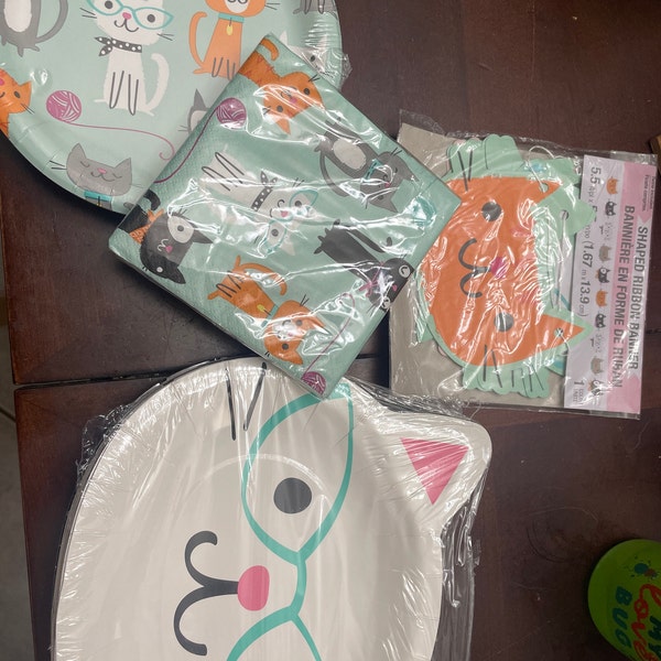 Cat Party Pack - Cat Birthday, Cat Party Decorations, Cat Baby Shower ...