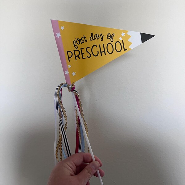 First Day of School Flags • Printable Back to School Pennant Flags ...