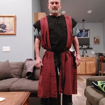 Open-front Surcoat Linen Medieval Overgarment - Etsy