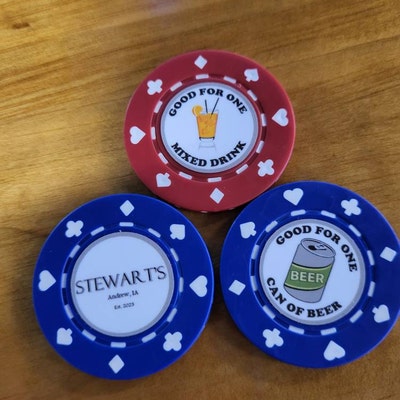 50 Custom Drink Chips, Drink Token, Free Drink, Drink Chips, Poker Chip ...