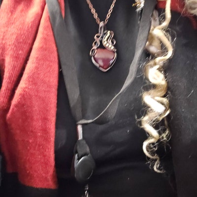 Red Fire Labradorite Pendant Copper Wire Wrapped Pendant Gemstone ...