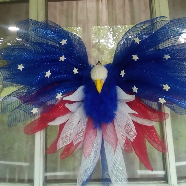Handcrafted Plaster Eagle Head: Patriotic Wreath Attachment - Etsy