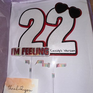 Feeling 22 Cake Topper Customizable Name - Etsy