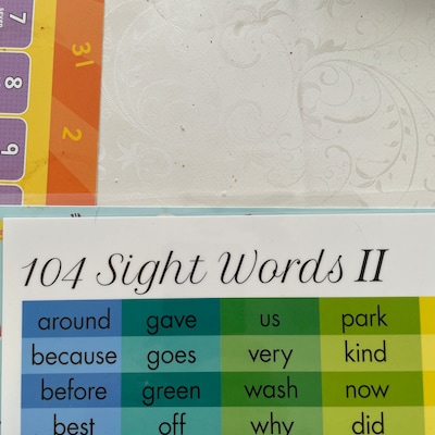 100 Sight Words Poster Educational Prints Learning for Kindergarten ...