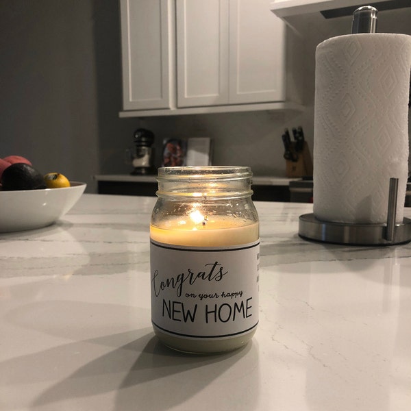 Congrats on Your Happy New Home Candle Gift - Scented Soy Candle ...