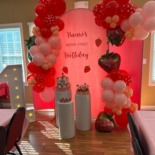 Berry First Birthday Decal - Happy Birthday Party Backdrop - First ...