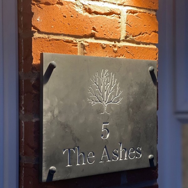 Personalised Deep Engraved Slate House Sign - Etsy UK