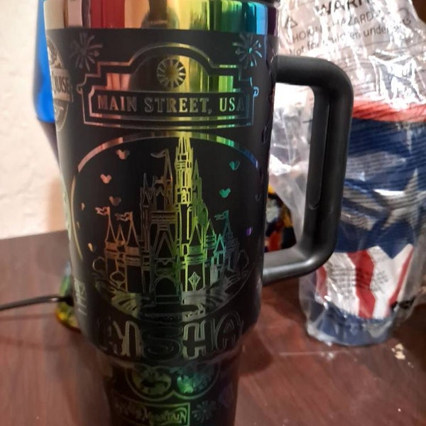 WALLEN Tumbler Cup Permanent Laser Engraved Large 40oz With Handle Lid ...