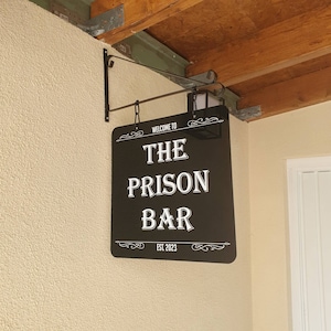 Personalised Pub Shed Hanging Swing Sign With Bracket Garden - Etsy