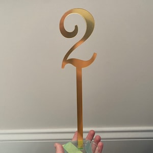Two Sides Golden Mirror Acrylic Table Numbers, Wedding Table Numbers ...